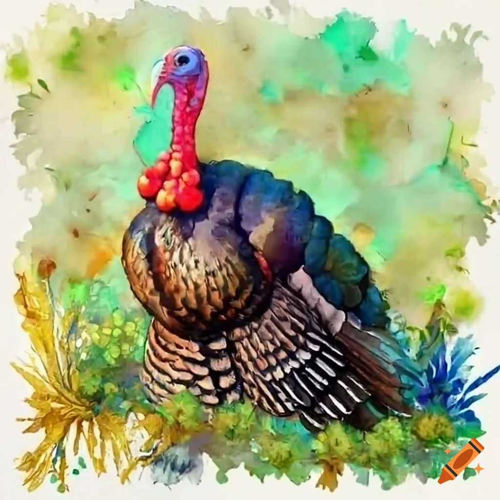 Turkey standing on a pile of weed on Craiyon