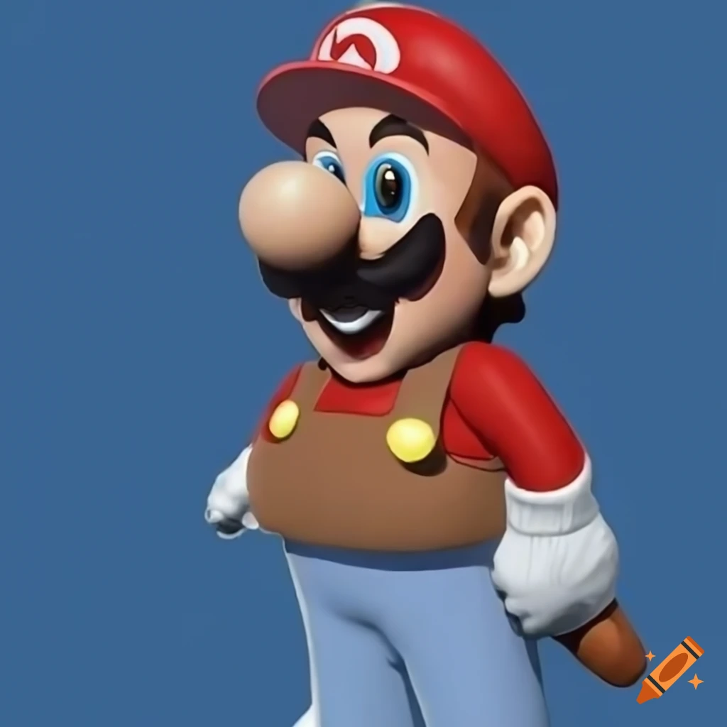 Image of mario with beard and white hair on Craiyon