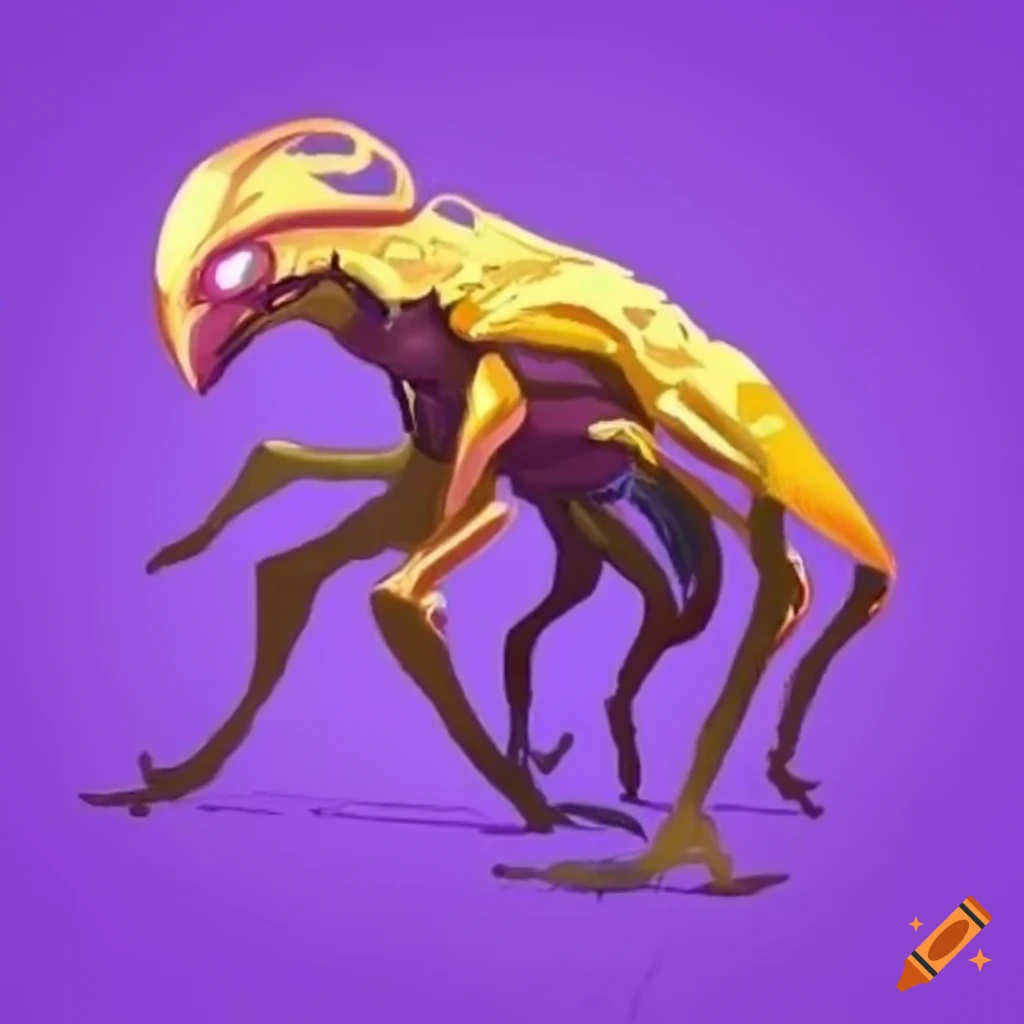 Sketch of an insectoid creature made of liquid ink