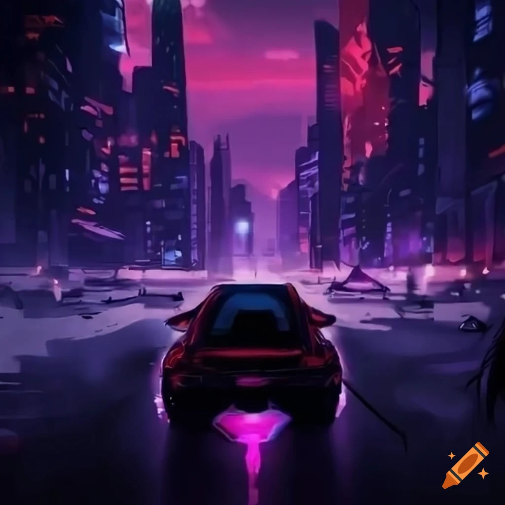 Female limo driver in a neon city at night on Craiyon