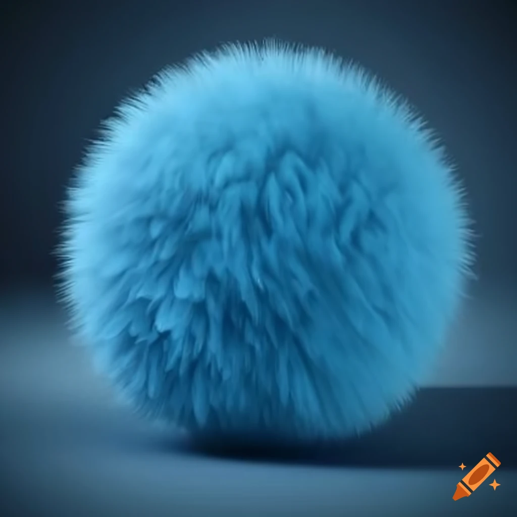 Blue fluffy sphere