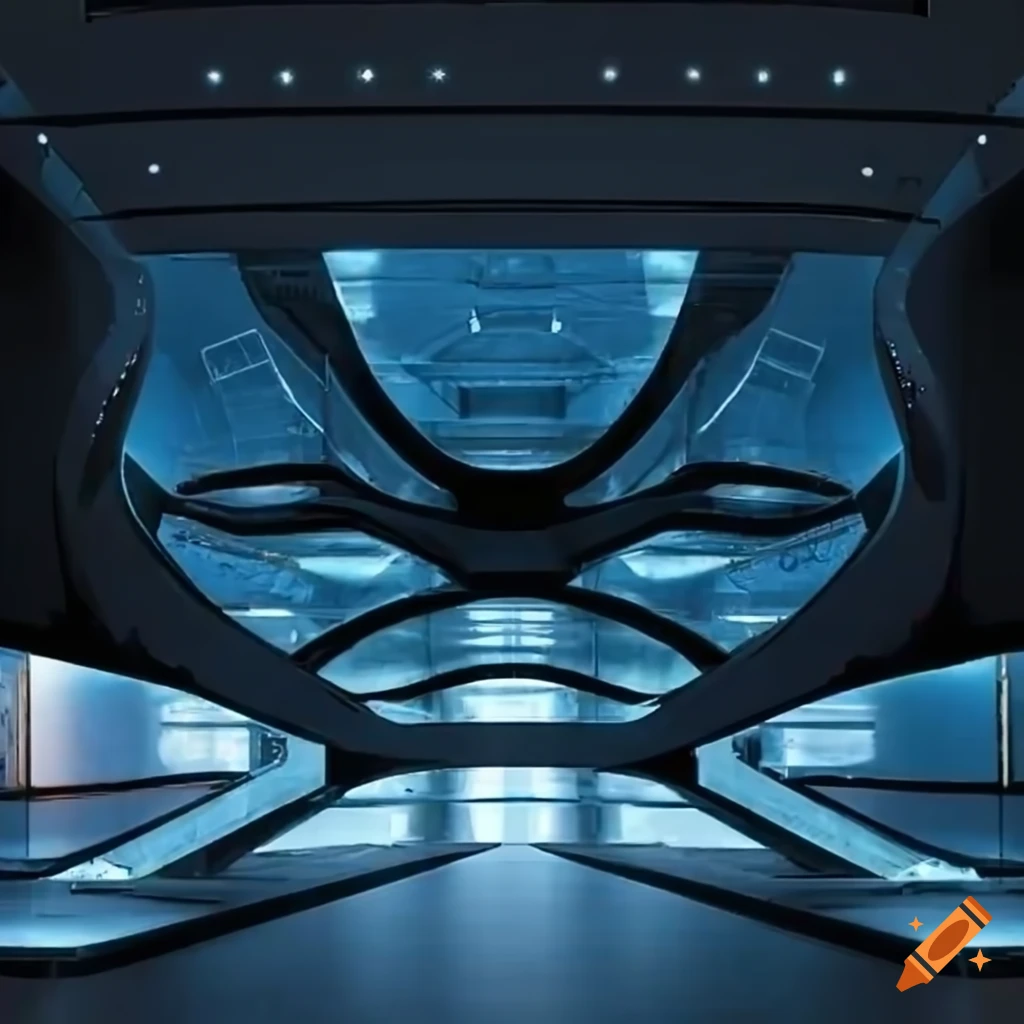Futuristic showroom design inspired by interstellar on Craiyon