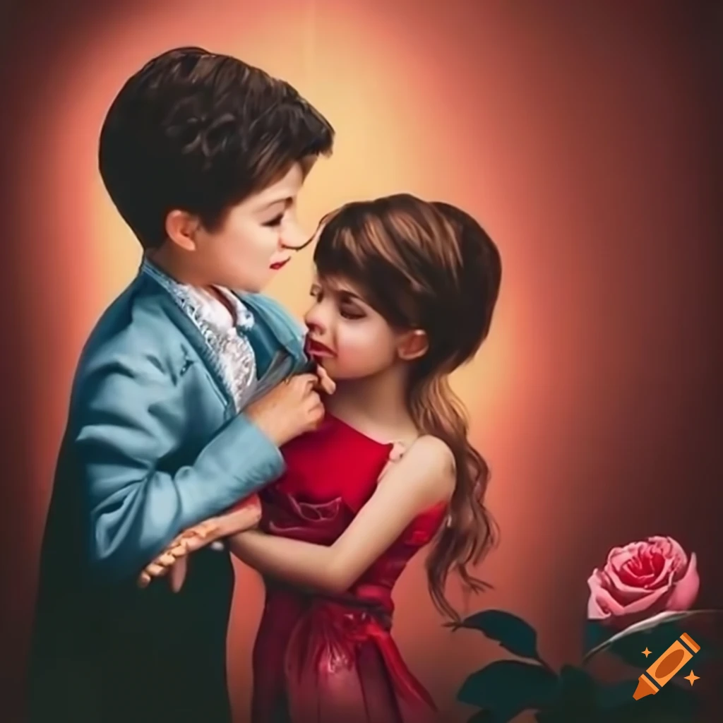 Boy proposing to a girl with a rose on Craiyon