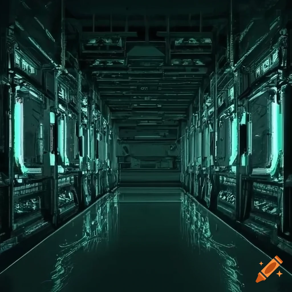 Cyberpunk space station with a dark and retro ps1 style on Craiyon