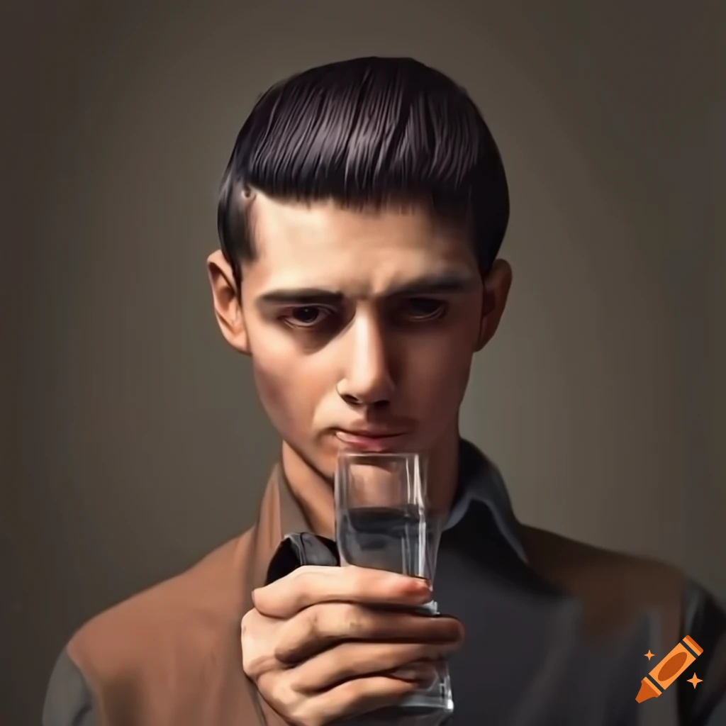 Portrait of a man with a battery drawing on his shirt on Craiyon