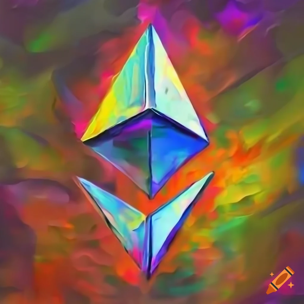Ethereum logo on solid background on Craiyon