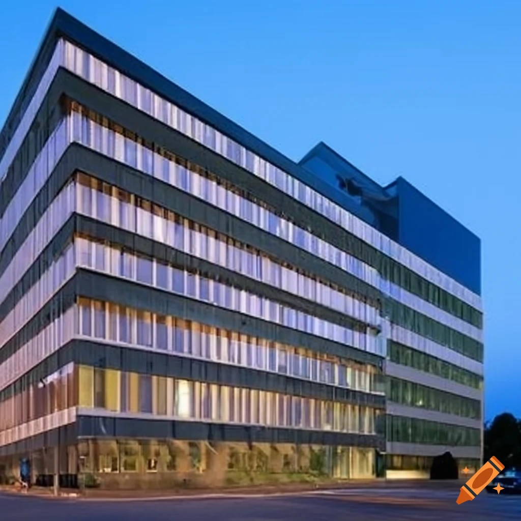 Office building in a field on Craiyon