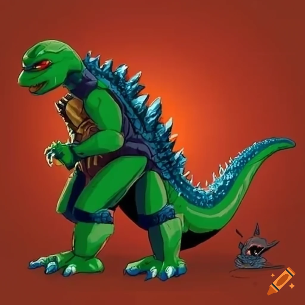 Teenage mutant ninja turtle godzilla in godzilla style on Craiyon