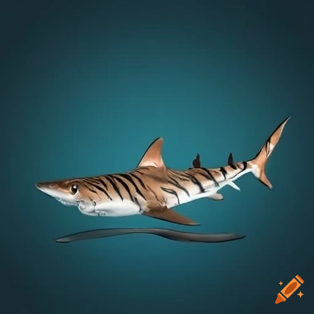 Shark with bengal tiger pattern skin