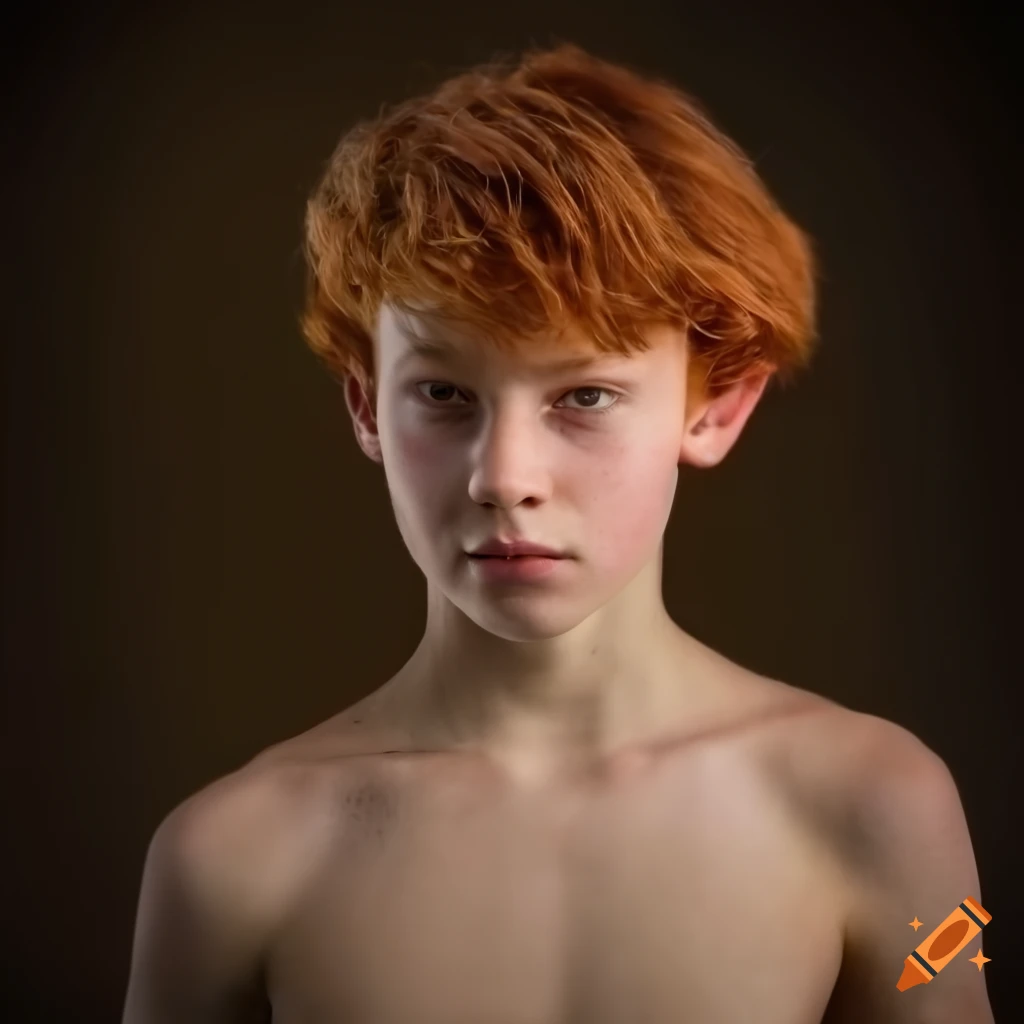 Ginger male athlete in ancient roman costume