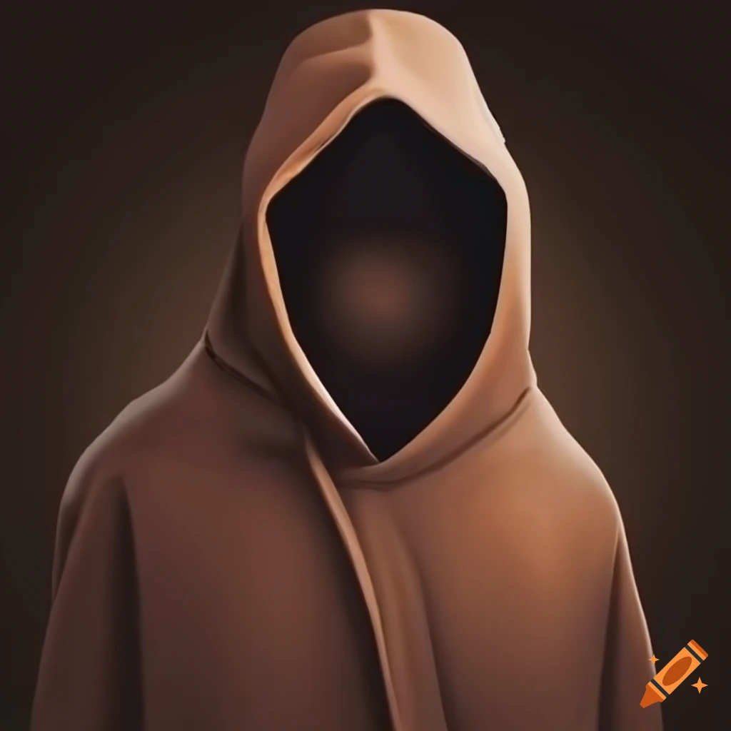 Mysterious hooded person with a brown cloak on Craiyon