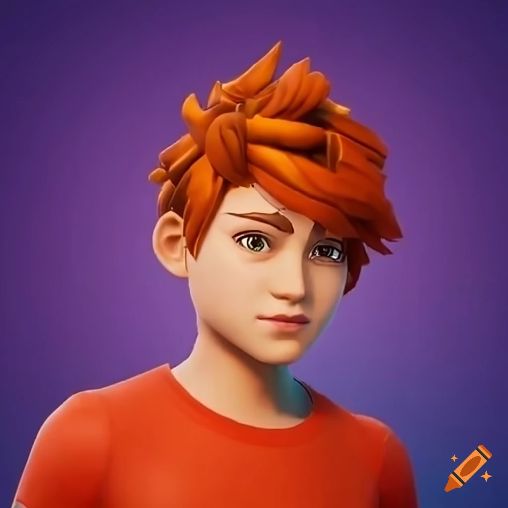 Cool boy with ginger hair and shades in fortnite fashion