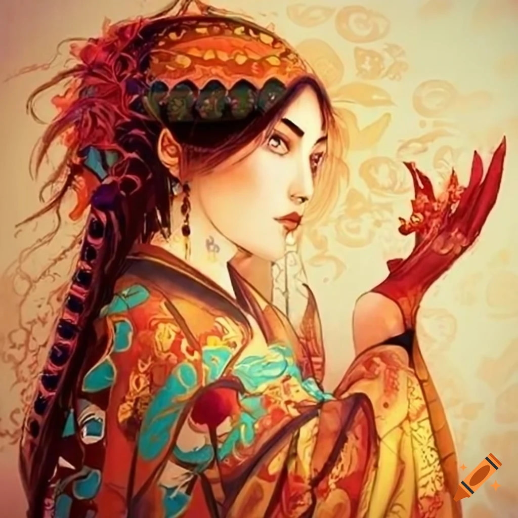 Abstract playlist art inspired by persian folklore songs on Craiyon