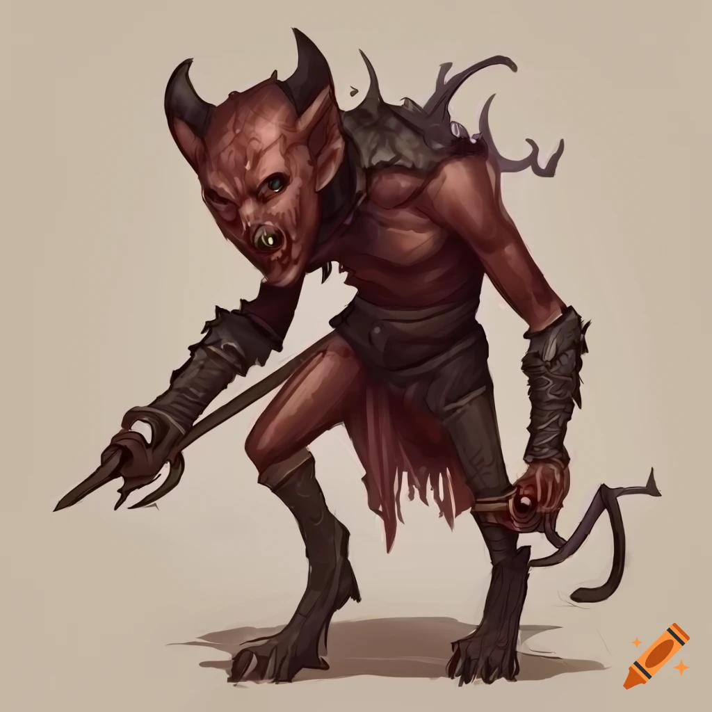 D&d artwork of a small devil with bat wings on Craiyon