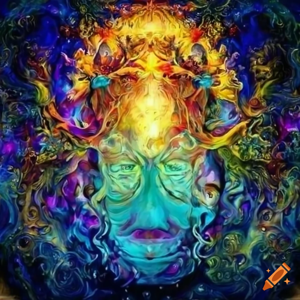 Arte impresionista con elementos psicodélicos en universo místico on ...