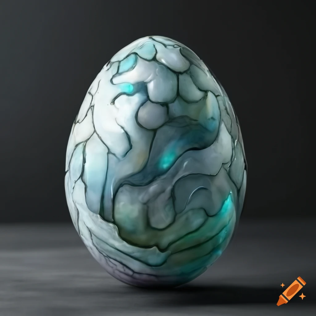 Dragon egg made of mother of pearl