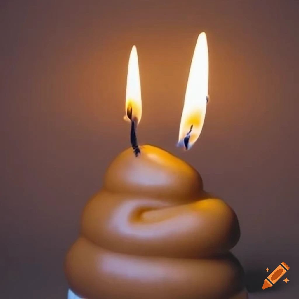 Poop emoji shaped candle