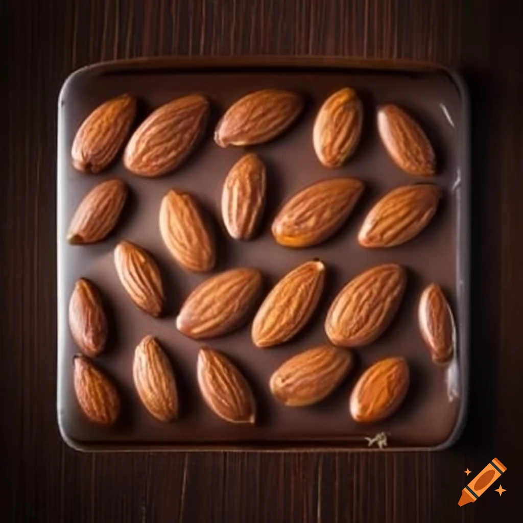 Picture of an almond chocolate tablet on Craiyon