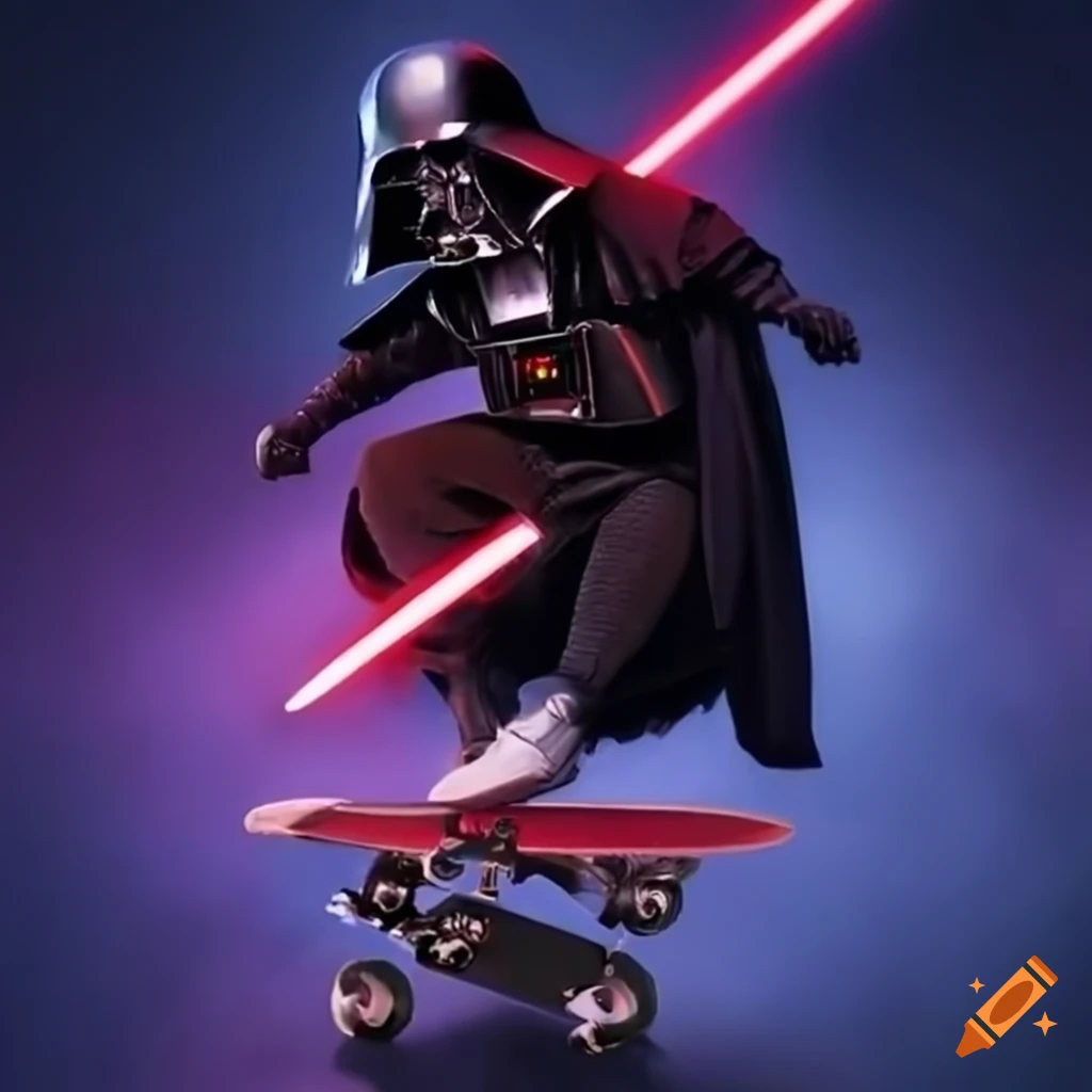 Darth vader skateboarding on Craiyon