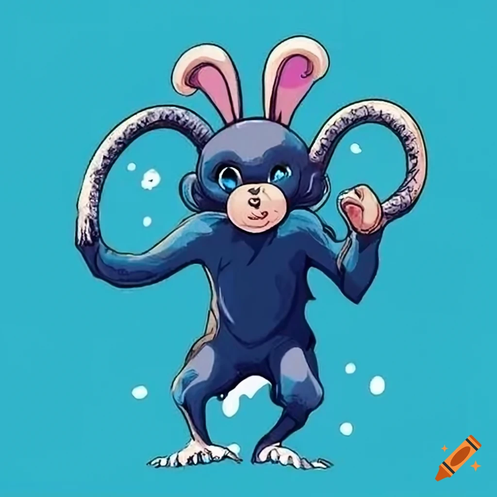 Blue rabbit monkey