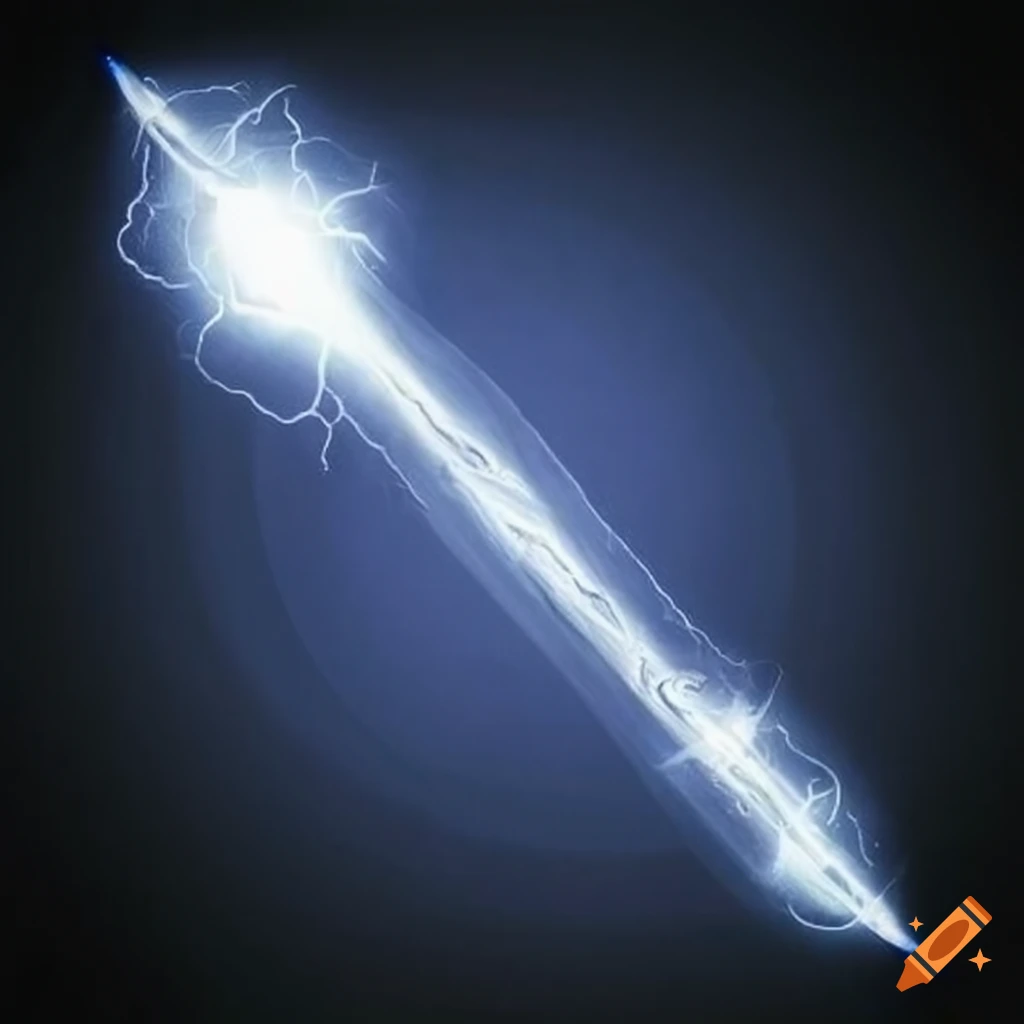 Spear with glowing lightning effect on Craiyon