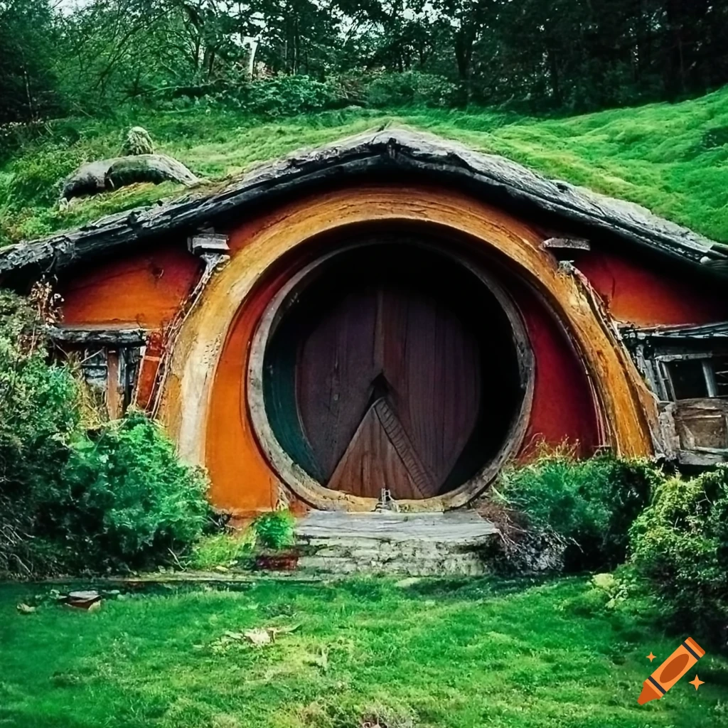 Photograph of a wide hobbit house