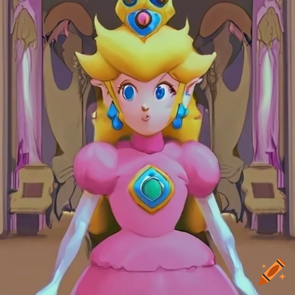 Detailed artwork of Princess Peach and Link in costume swap on Craiyon
