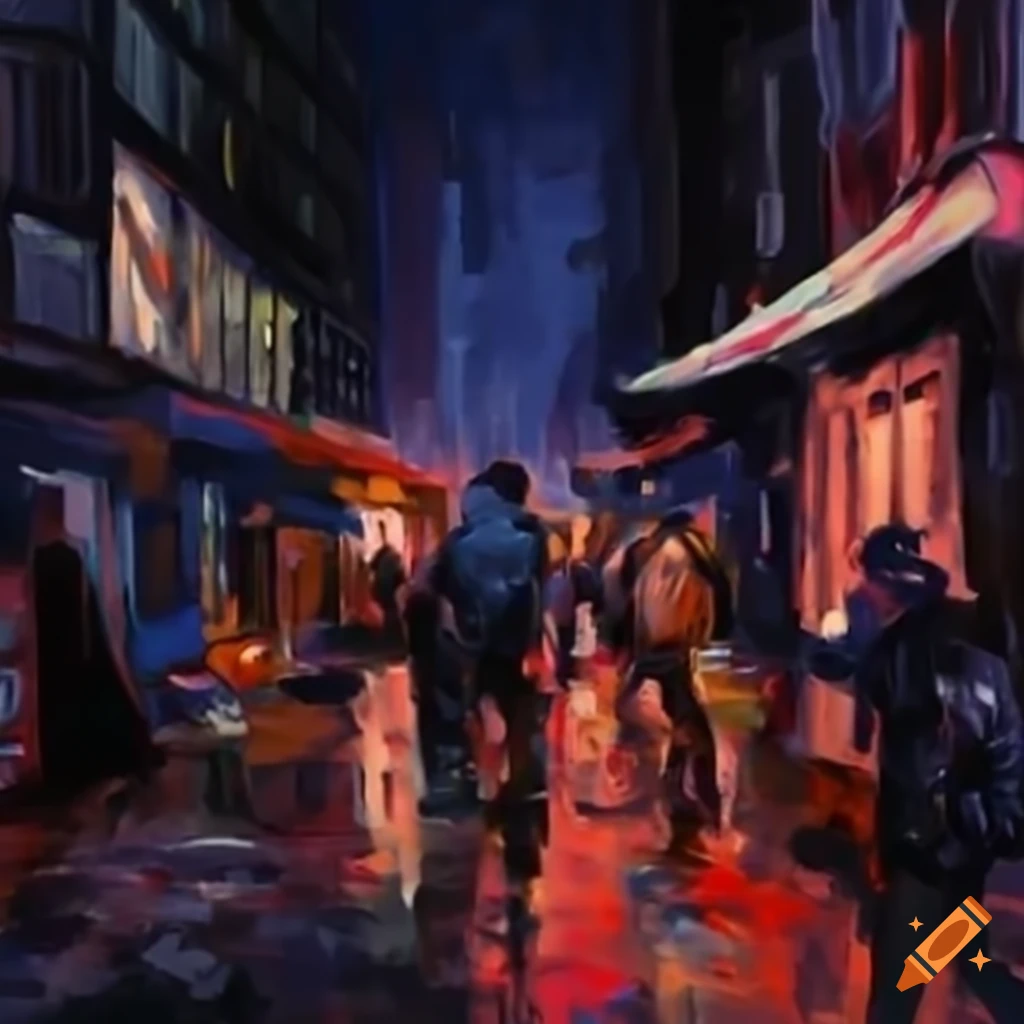 Image of a futuristic street fair marketplace