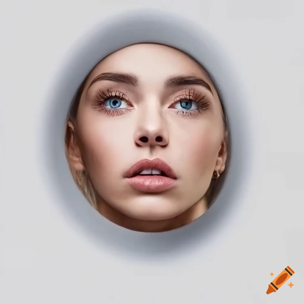 Hyperrealistic floating woman face cutout on Craiyon