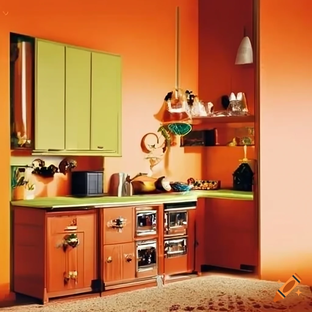 Retro 70s kitchen on Craiyon