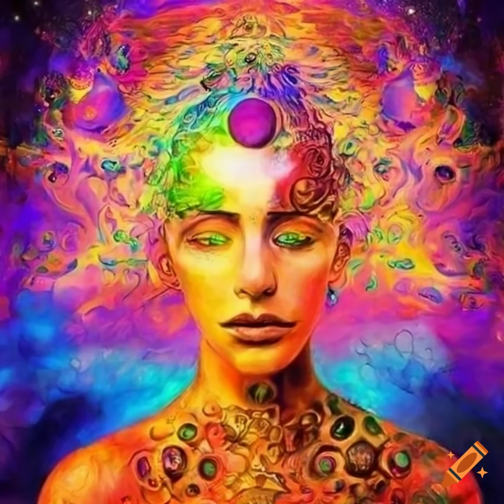 Pintura impresionista con elementos psicodélicos