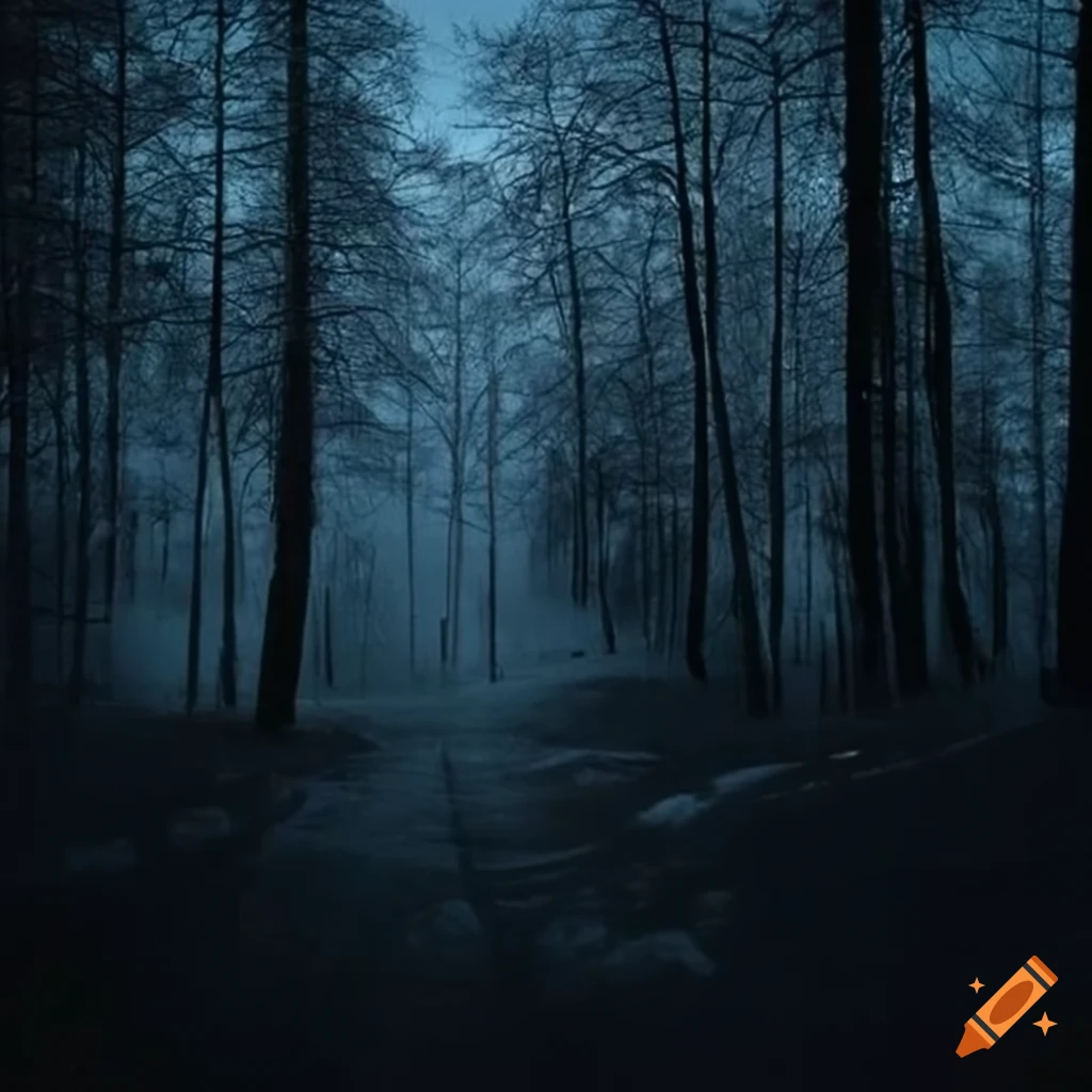 Spooky november neighborhood in finland on Craiyon