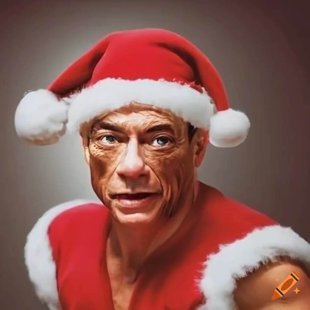 Jean claude van damme dressed as santa claus