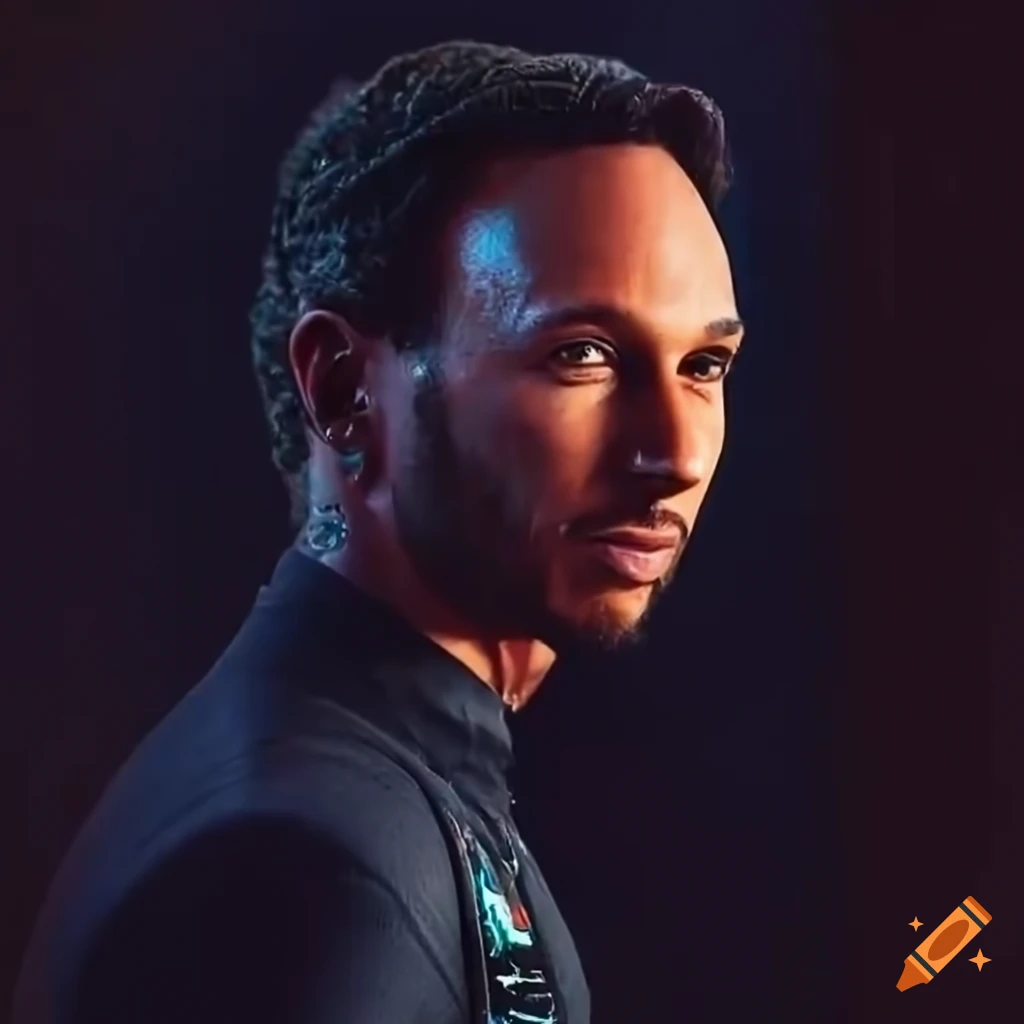 Lewis hamilton depicted as a regal monarch with crown and robe on Craiyon