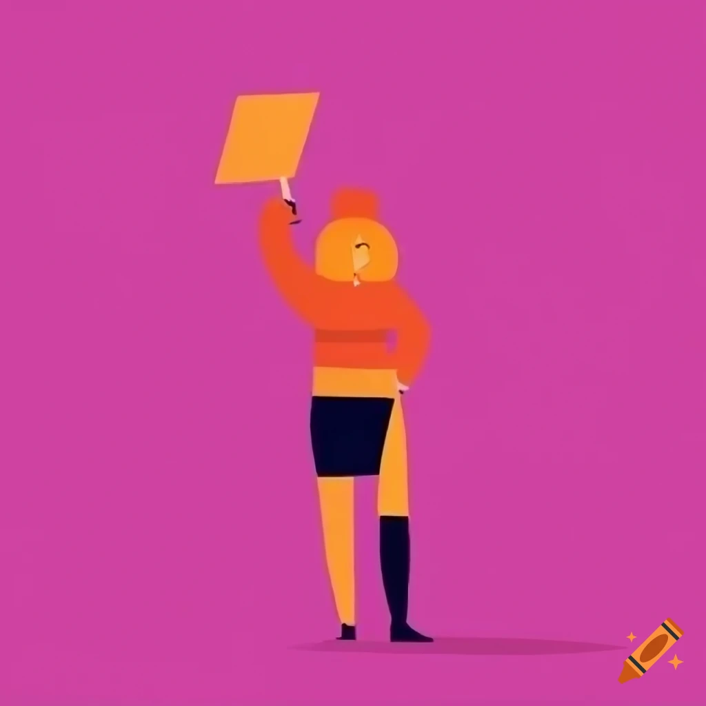 Minimalistic feminist protest artwork on Craiyon