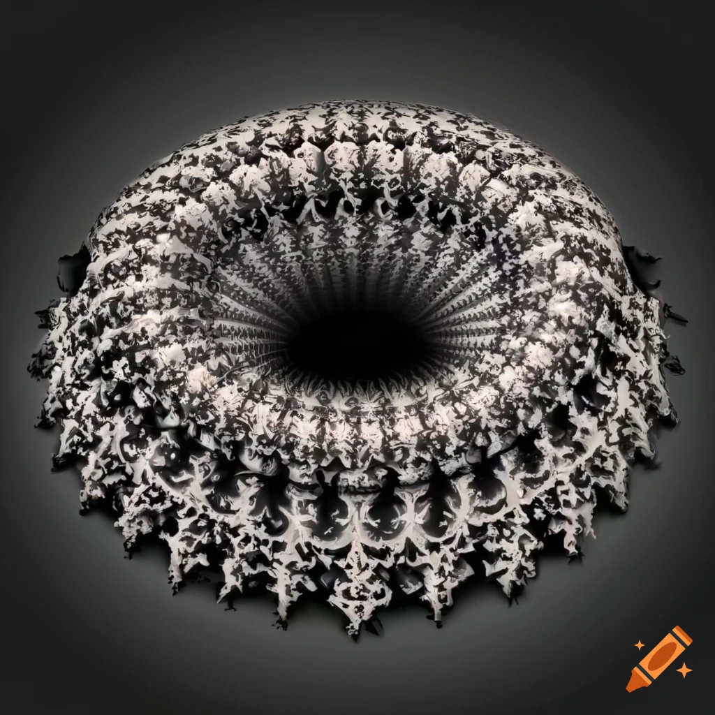 Isometric view of a marbles torus sculpture on Craiyon