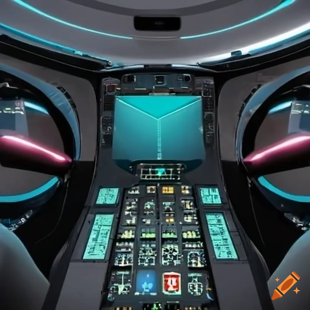 Futuristic cockpit display with AR features on Craiyon