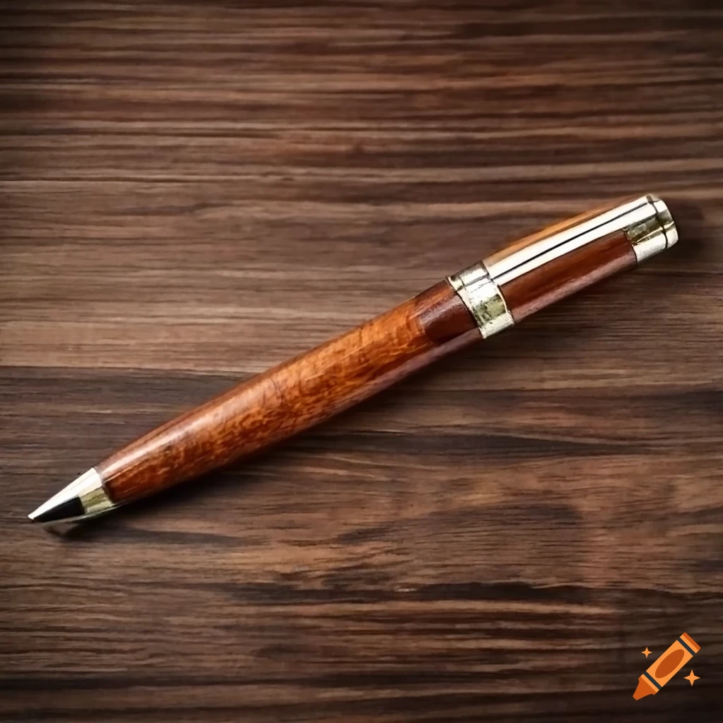 Elegant wooden pen made from oak, maple, and mahogany on Craiyon