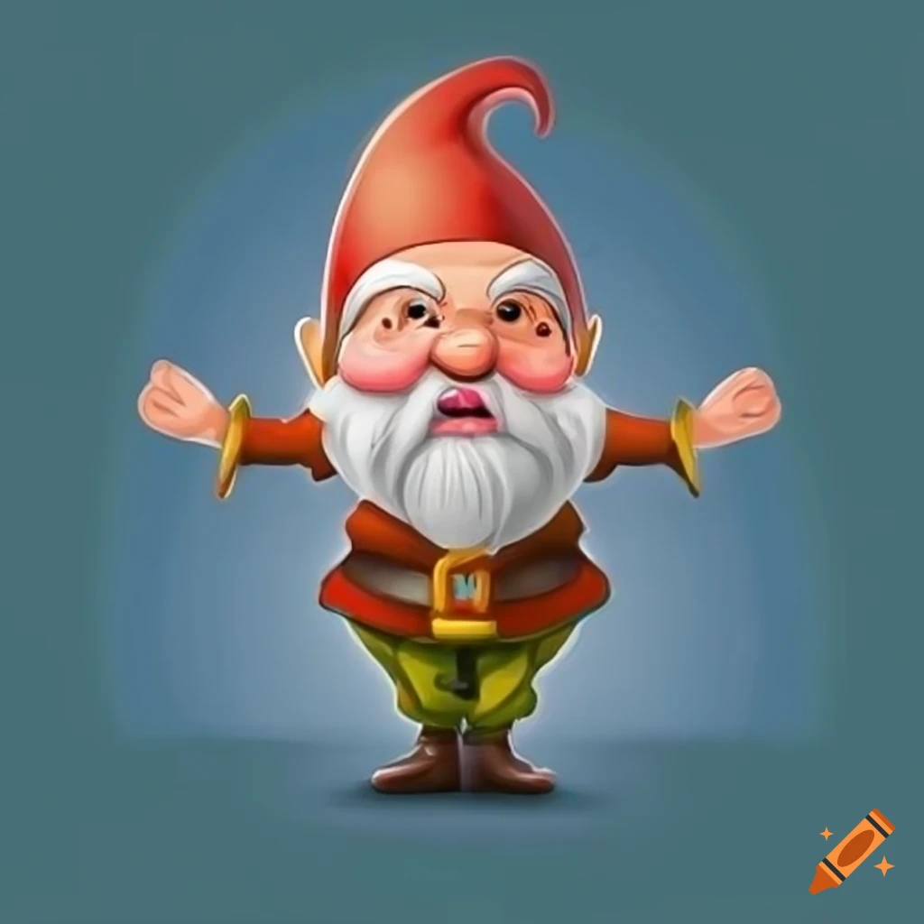 Cartoon dwarf sitting and picking his nose on Craiyon