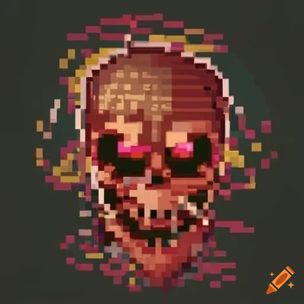 Pixelated painting for decorating a rogue like dungeon on Craiyon