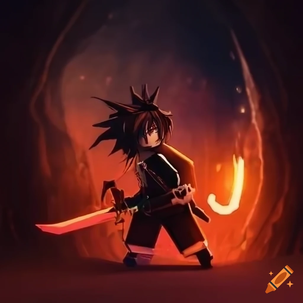 Dynamic artwork of anime characters with swords