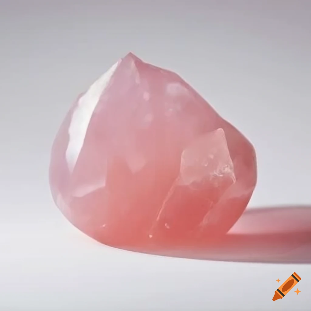 Rose quartz on a white background