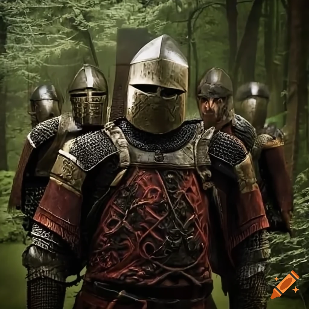 Detailed illustration of knights in the style of gustave doré on Craiyon