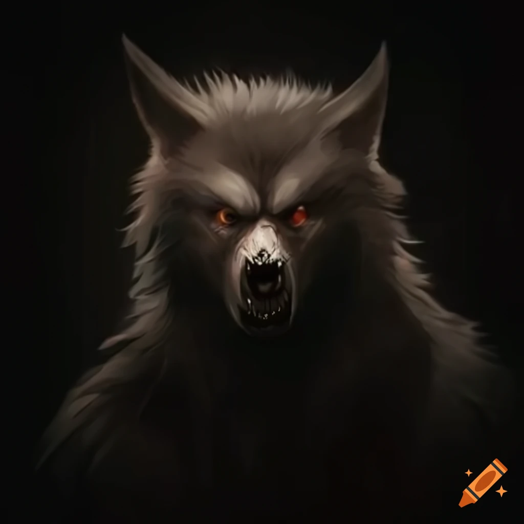 Illustration of a werewolf transforming on Craiyon