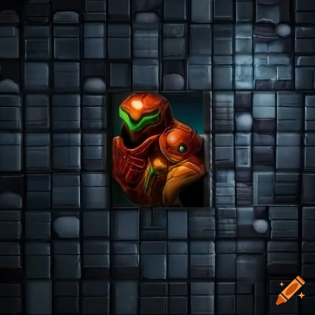 Highly detailed tiles inspired by metroid game