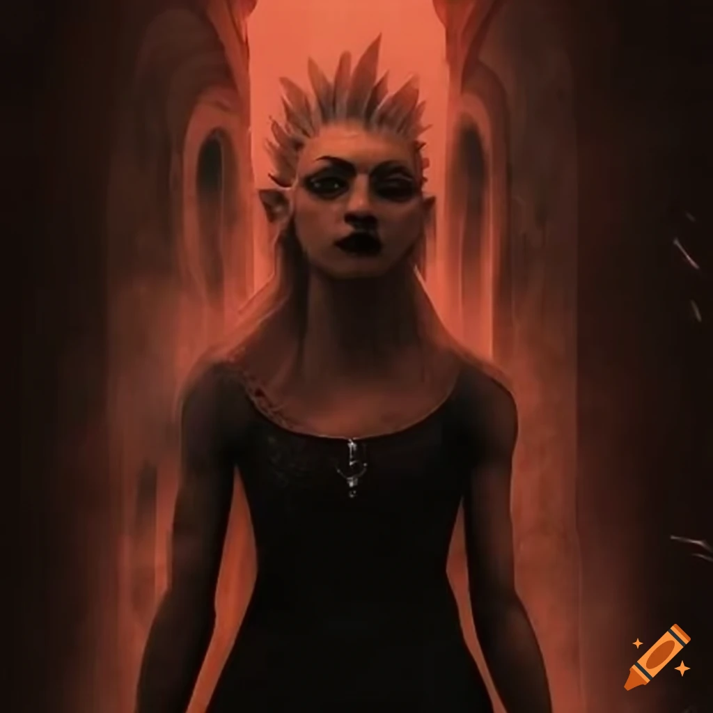 Concept art of a stonepunk character on Craiyon