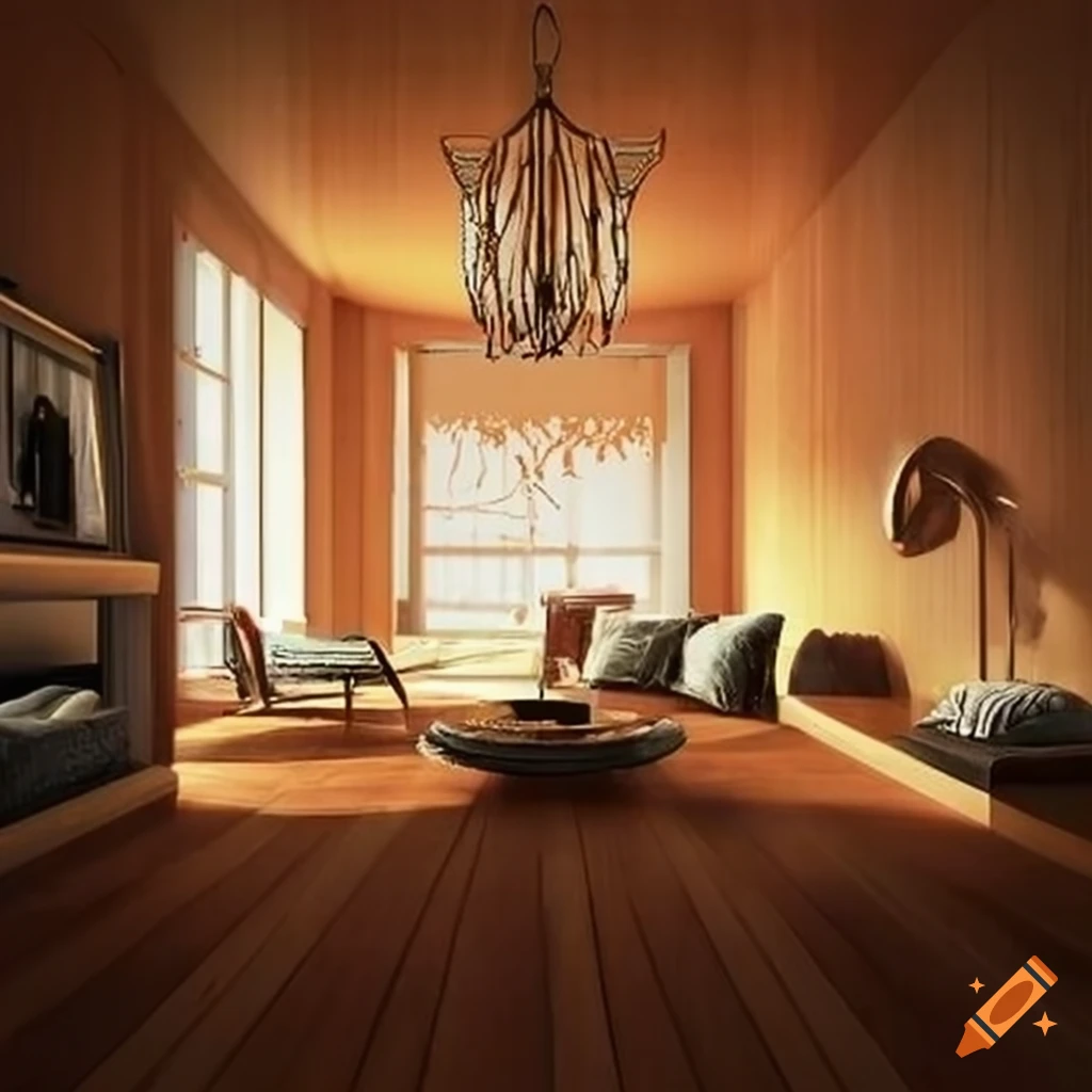 Cozy living room with a wooden floor