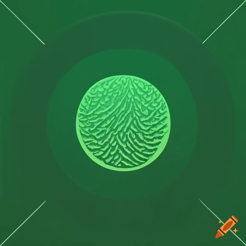 Modern forest green logo with mushroom-inspired texture