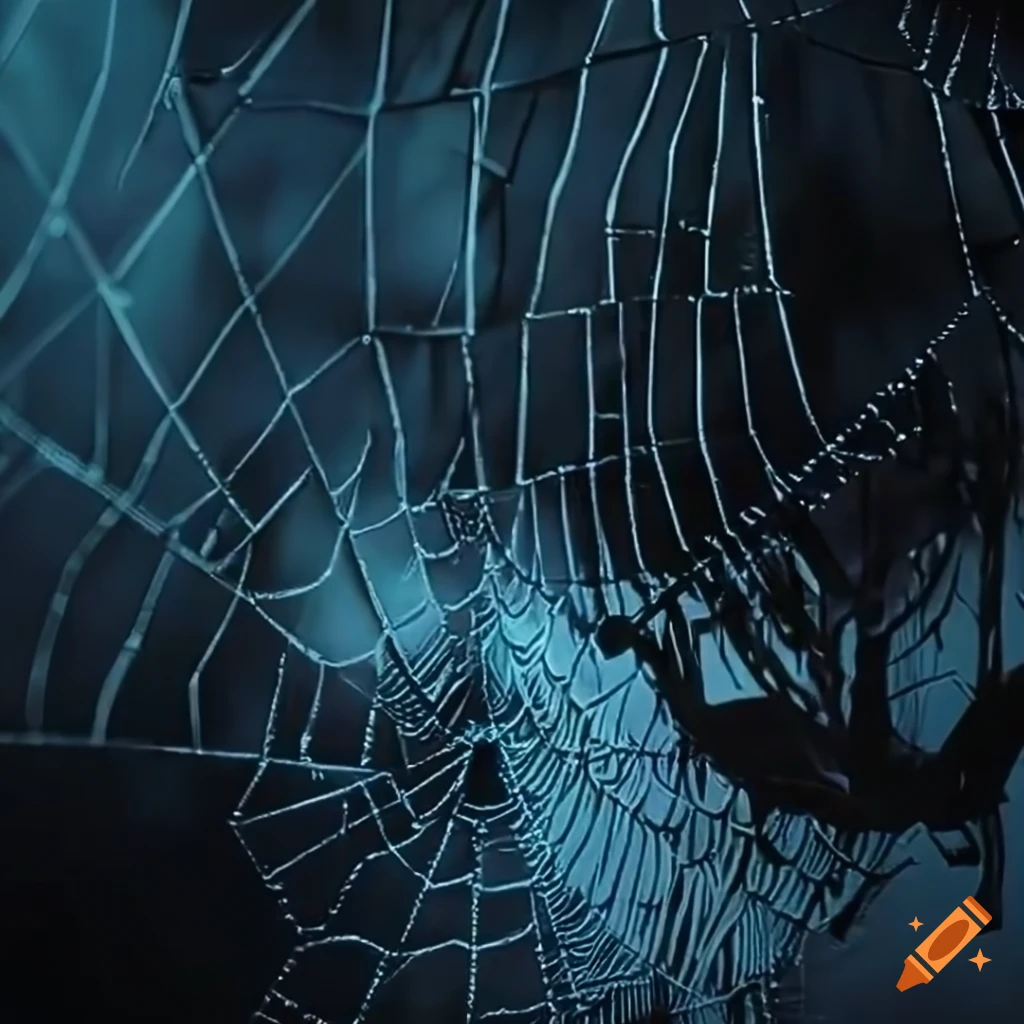 Cinematic spider web on Craiyon