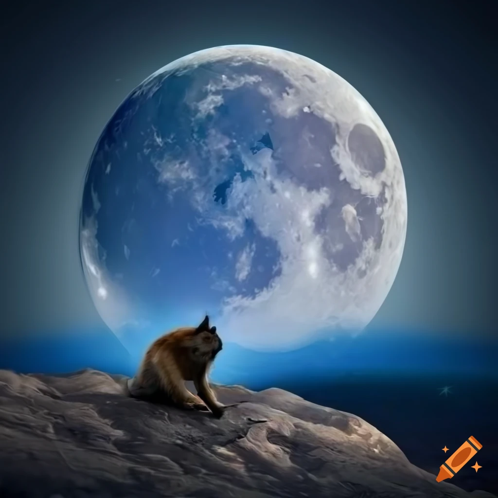 Wolf sleeping on the moon on Craiyon